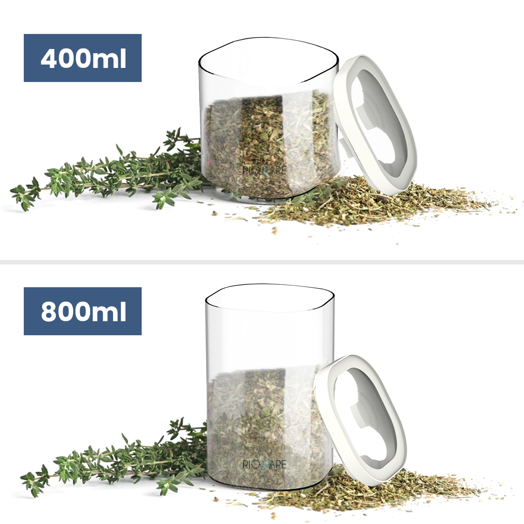 Borosilicate Square Glass Jar Set For Kitchen Storage Set Of 4 (450ml* – Rioware