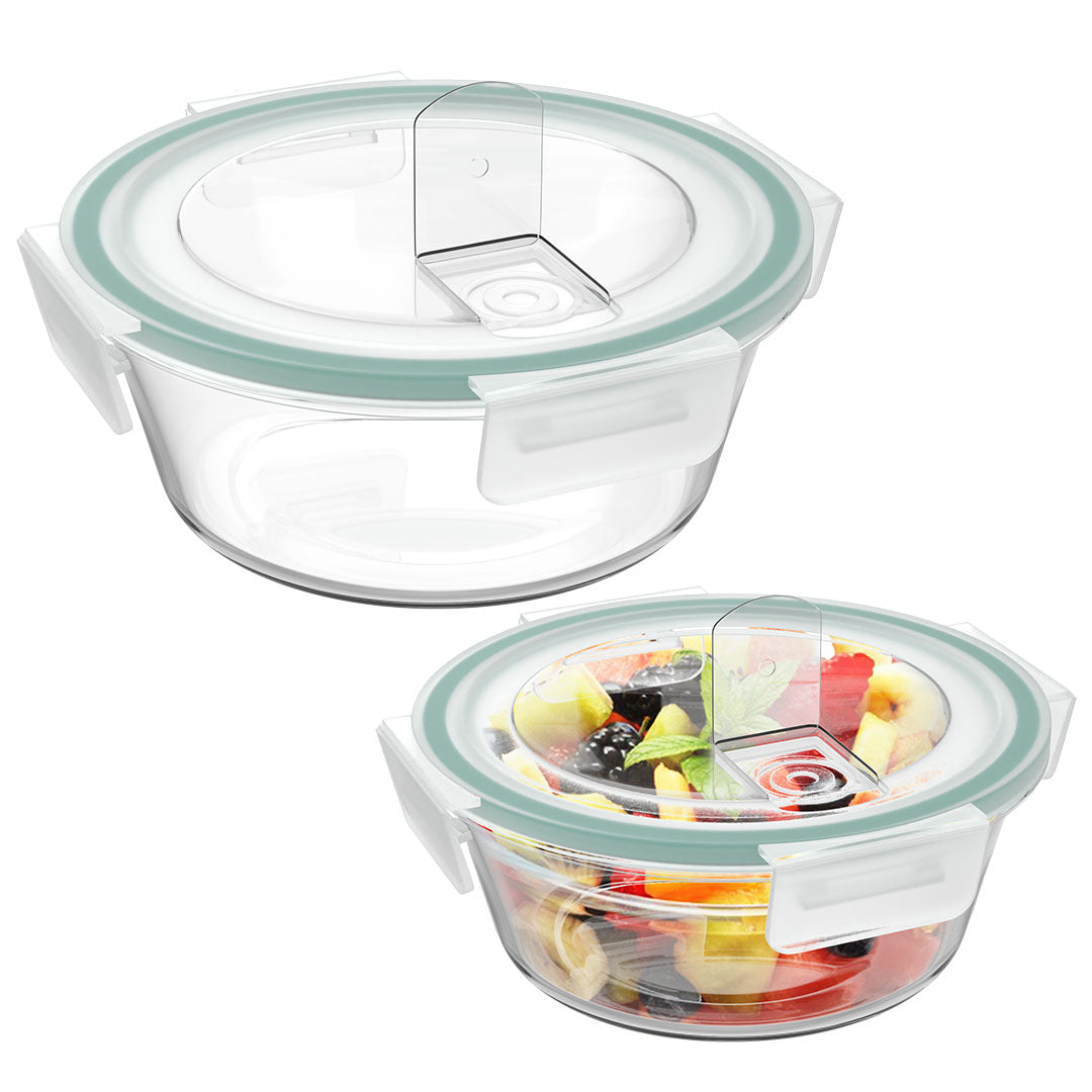 Glass Airtight Container Set 400ml +650ml Set of 02 Transparent – Rioware